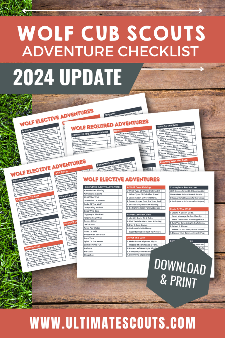 Wolf Cub Scouts Requirements Tracking Checklist (2025) – Ultimate Scouts